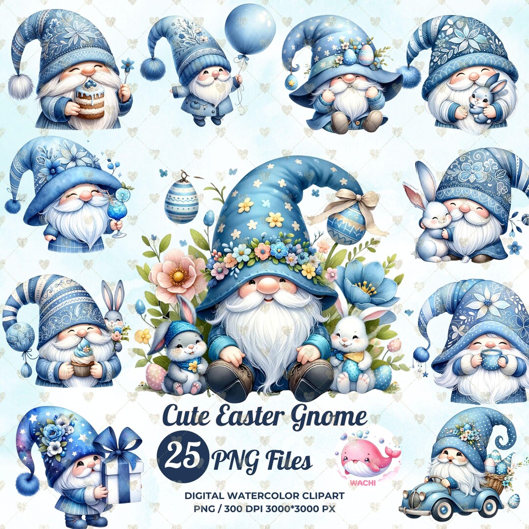 Gnomepng Watercolor Easter Gnomes Png Design Easter Bunni Png Bunny ...
