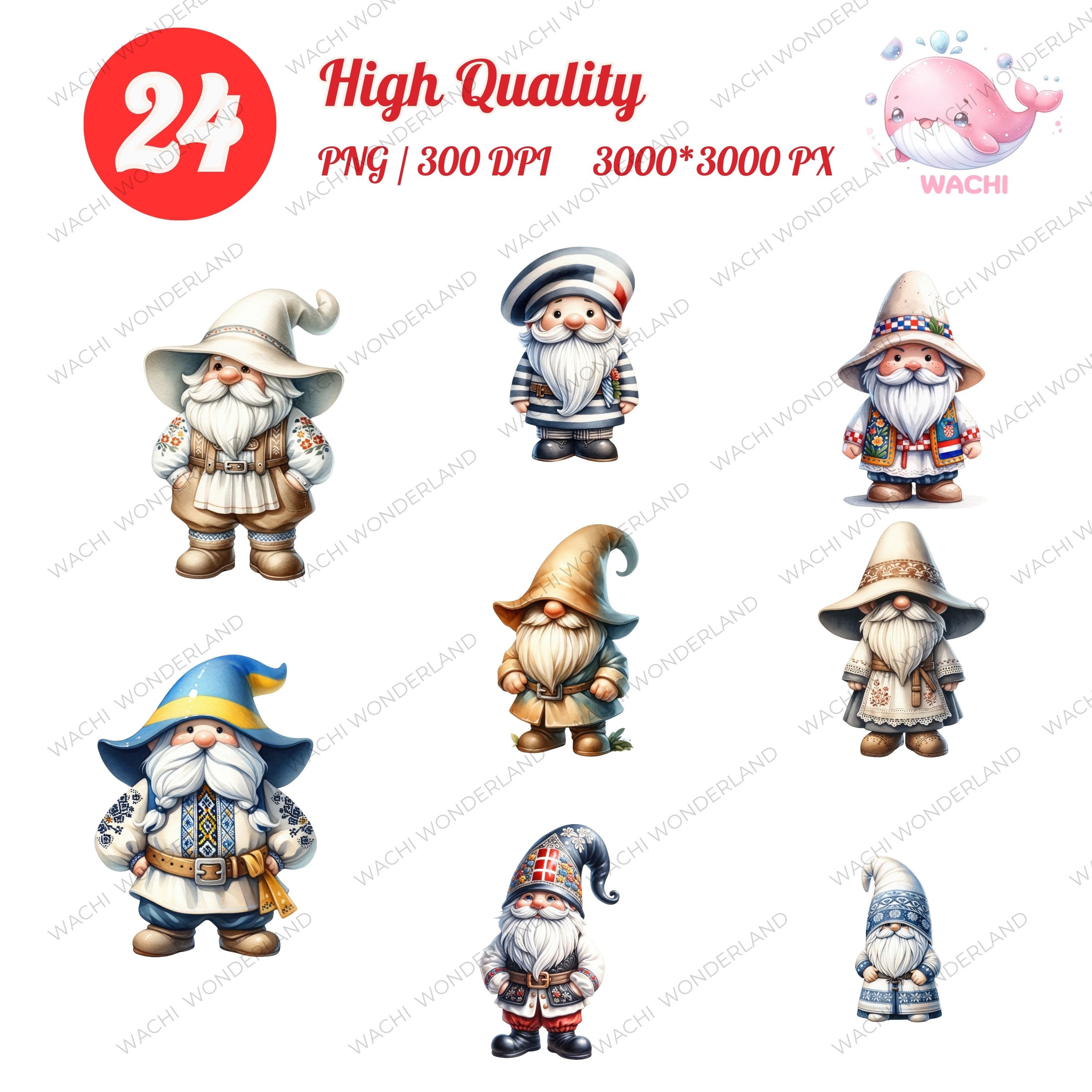 Gnome Clipart Bundle Png, National Costume USA Cute Gnome, Sublimation ...