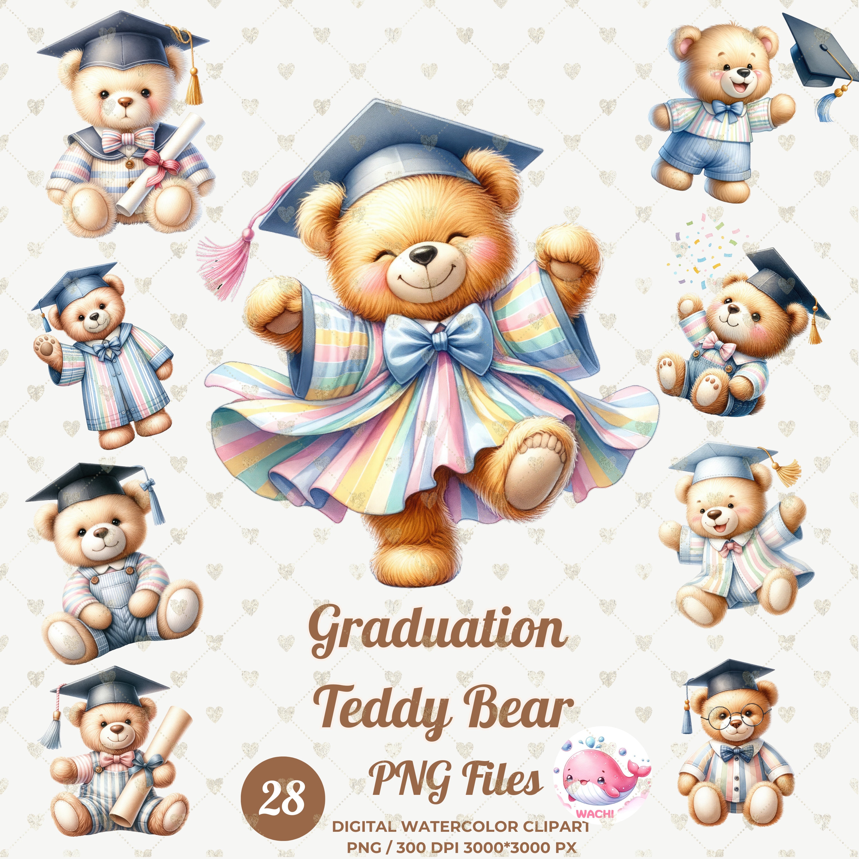 Graduation Clipart, Teddy Bear Art, Celebration Bears, Academic Clipart ...