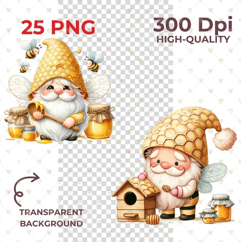 Bumble Bee Gnome Watercolor Clipart, Honey Gnome, Cute Gnome Png ...