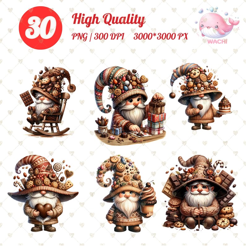 Chocolate Gnome, Sweet Clipart, Gnome Artwork, Confectionery Graphics ...