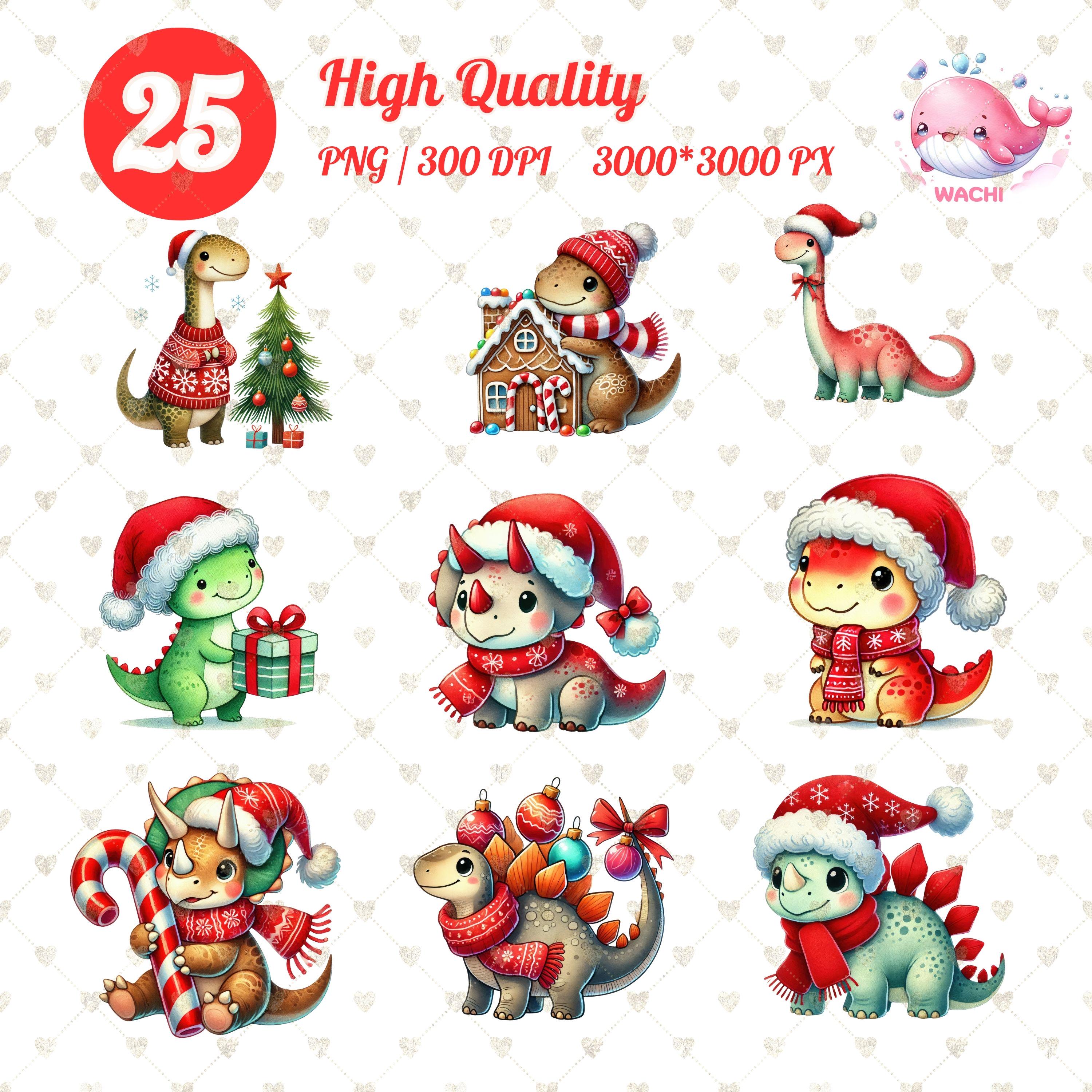 Cute Dinosaurpng Christmas Dinosaur Clipart Bundle Dinosaure Png T-rex ...