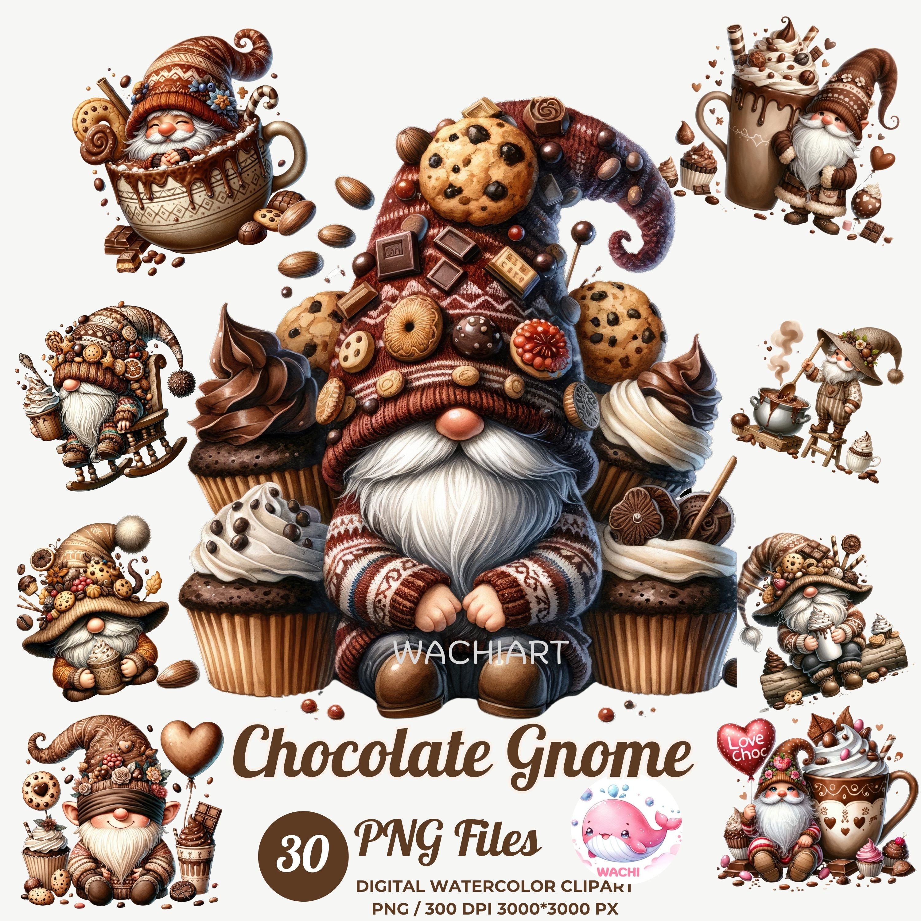 Chocolate Gnome, Sweet Clipart, Gnome Artwork, Confectionery Graphics ...