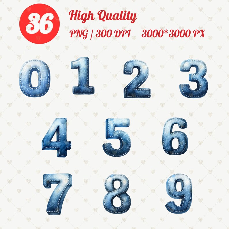 Denim Letter Alphabet: Blue Jean Watercolor Clipart (PNG Digital ...