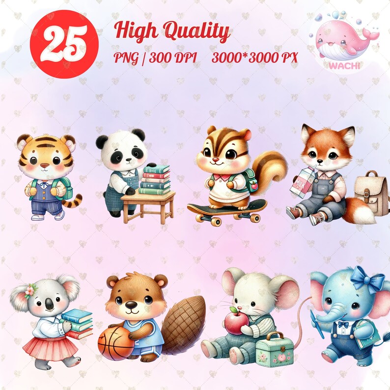 Back-to-school Png , Back to School Boards Png, Cute Animal Back to ...