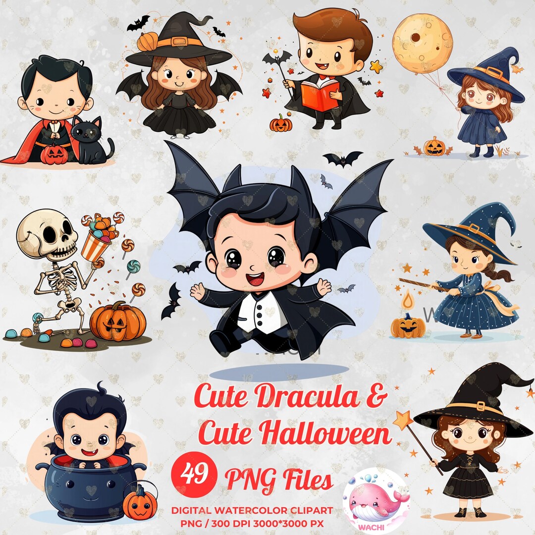 Cute Dracula and Halloween Clipart , , Spooky Cute Designs,cute ...