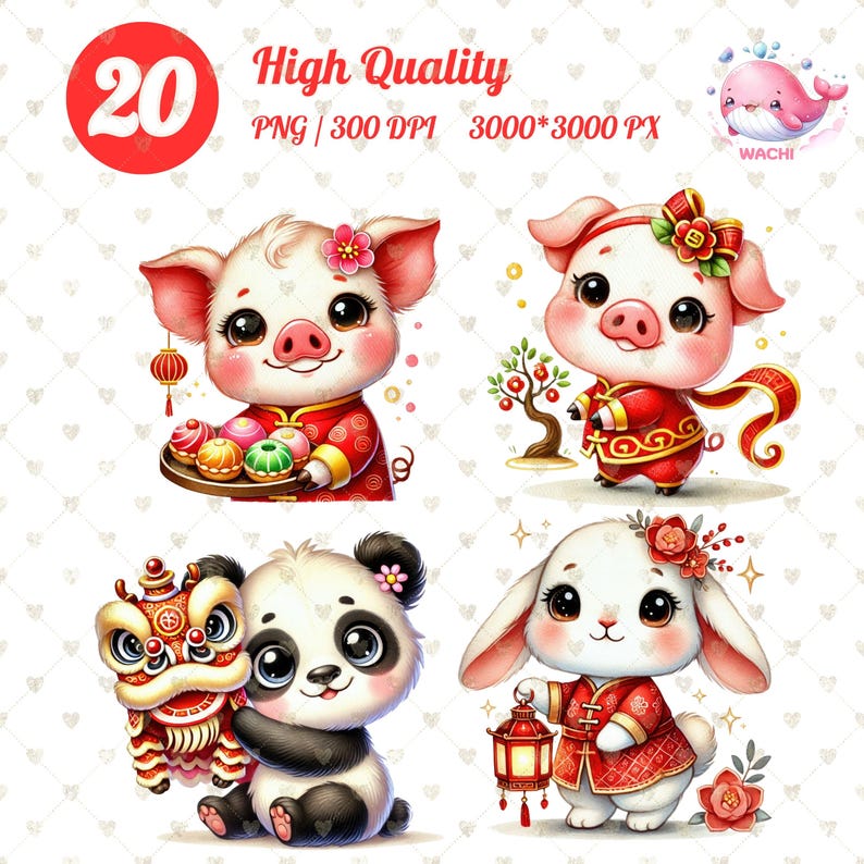 Lunar New Year PNG Chinese New Year of Snake Baby Dragon Cute Animal ...