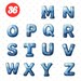 Denim Letter Alphabet: Blue Jean Watercolor Clipart (PNG Digital ...