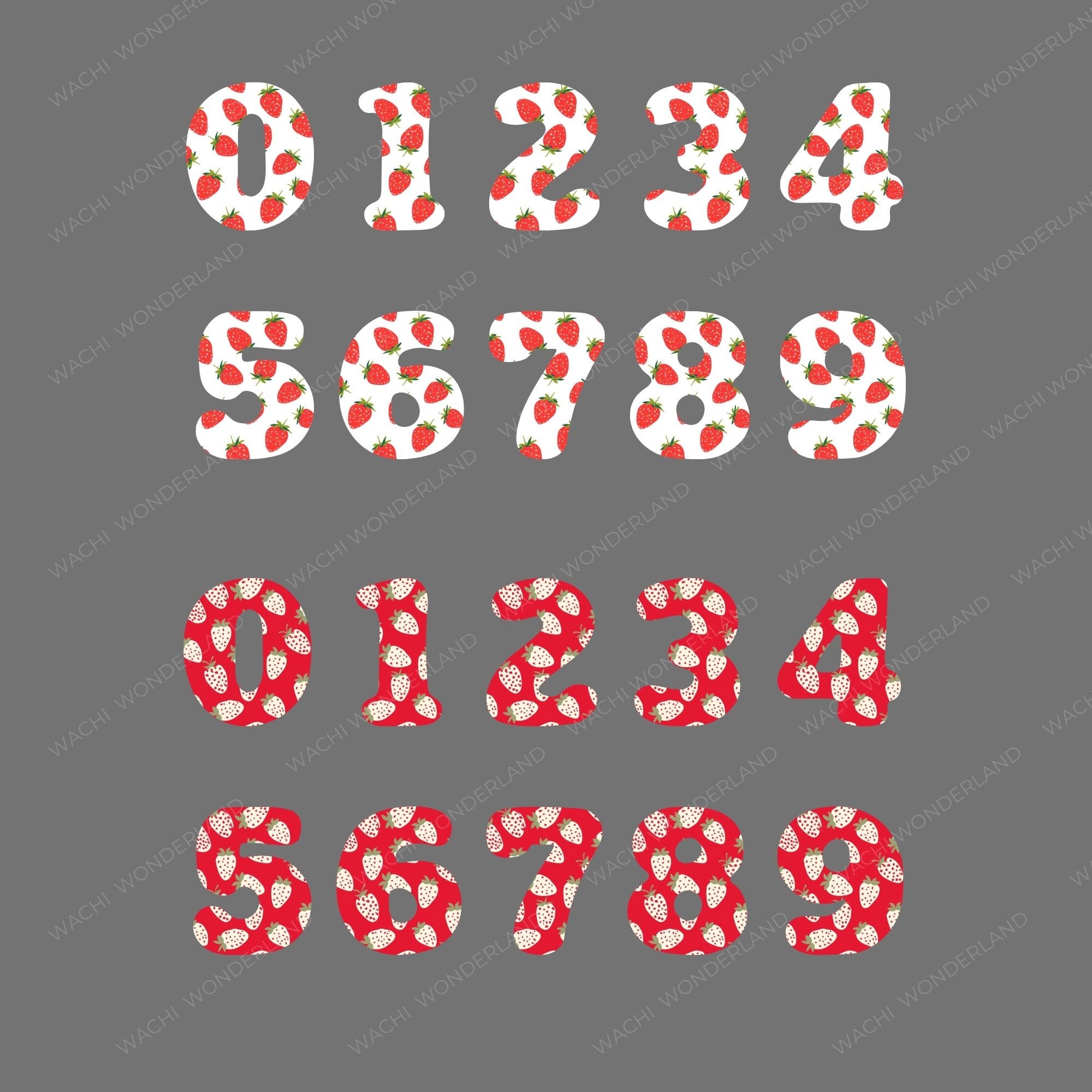 76 Strawberry Alphabet Watercolor Clipart Set, Printable Strawberry ...