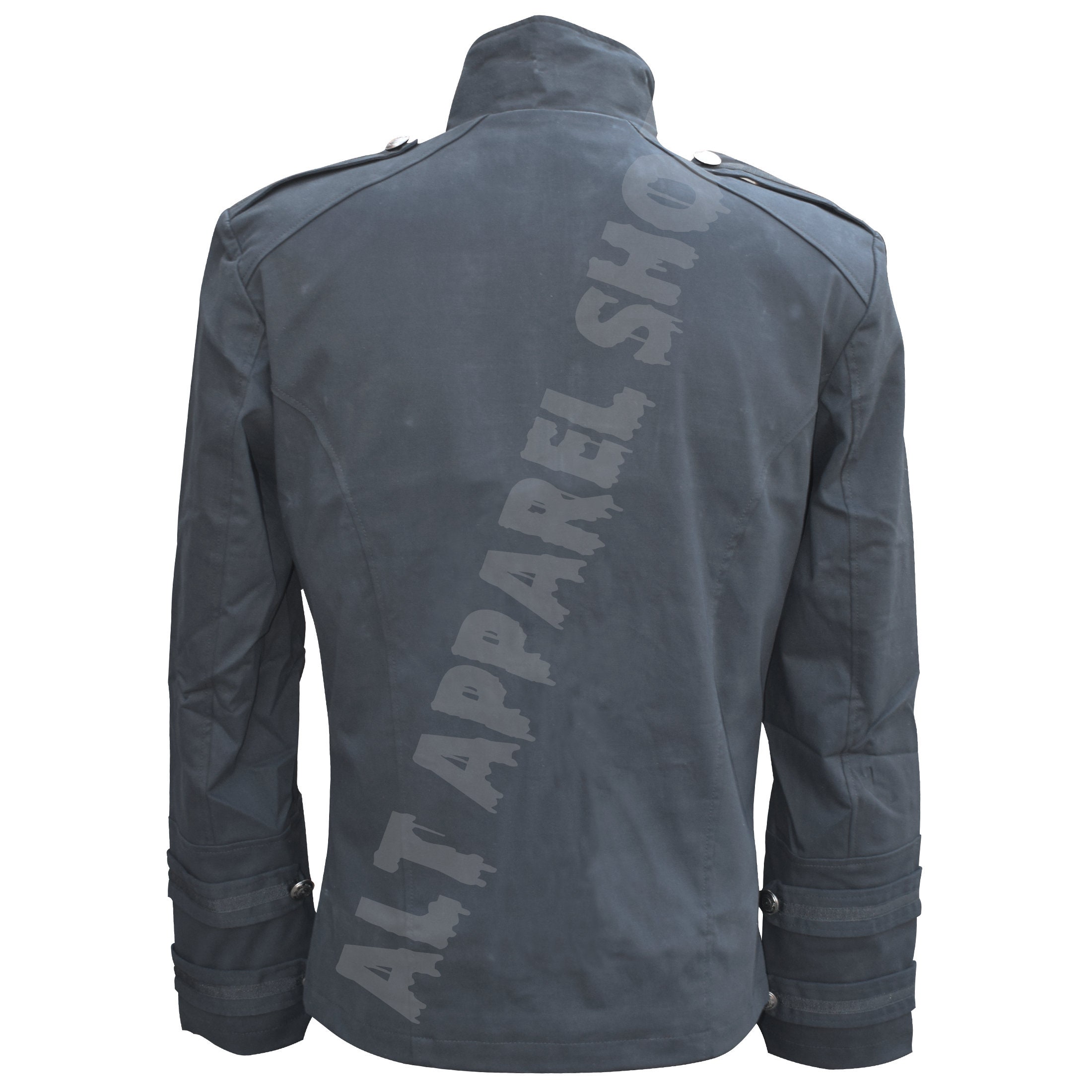 Men Gothic Military Style Jacket Black Steampunk Jacket Mens Military ...