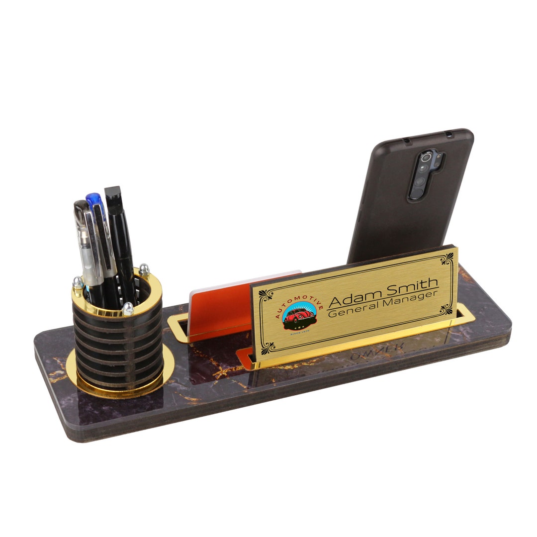 Personalized Luxury Desk Name Plate Black Wooden Desk Name Plate With ...