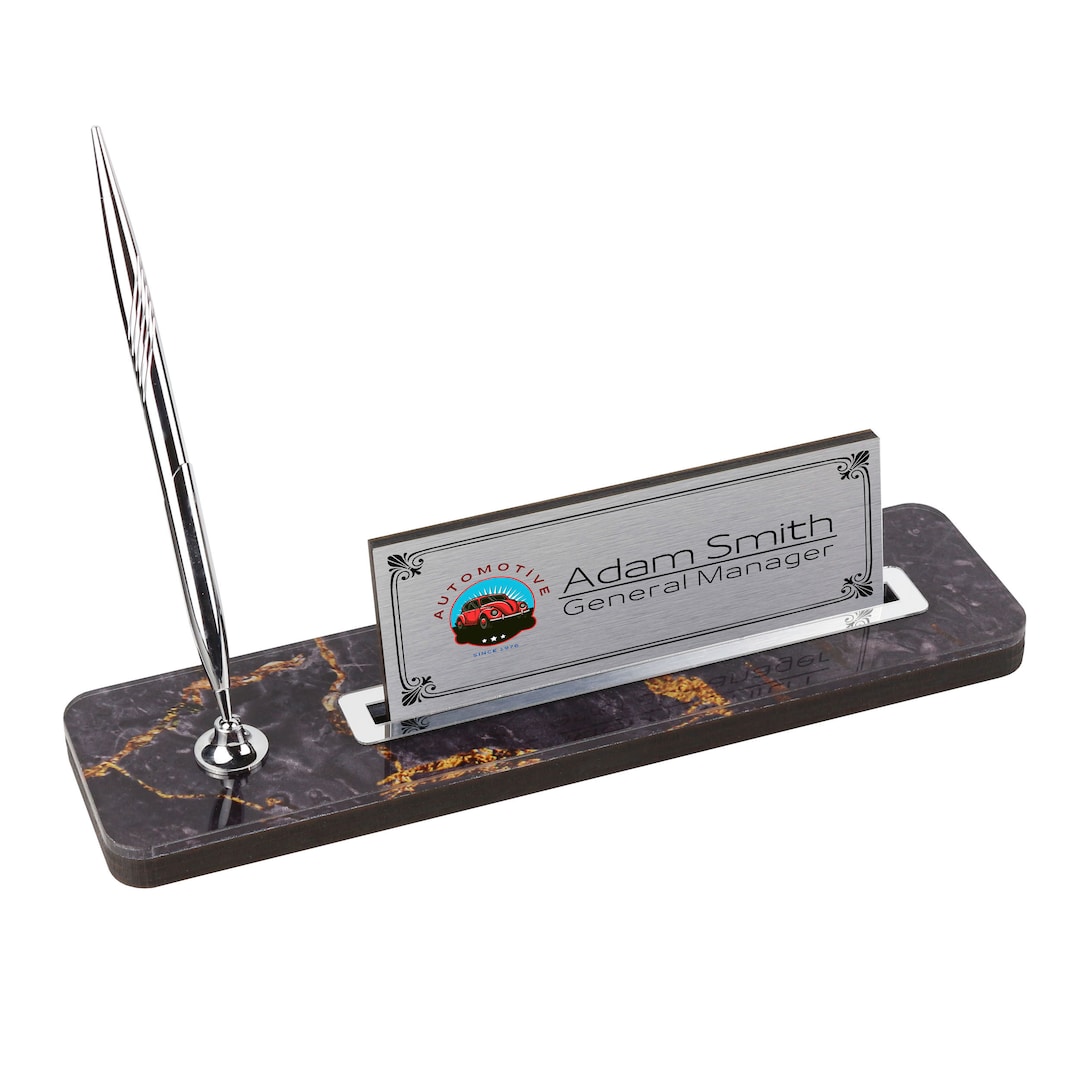 Personalized Luxury Desk Name Plate Black Wooden Desk Name Plate With ...