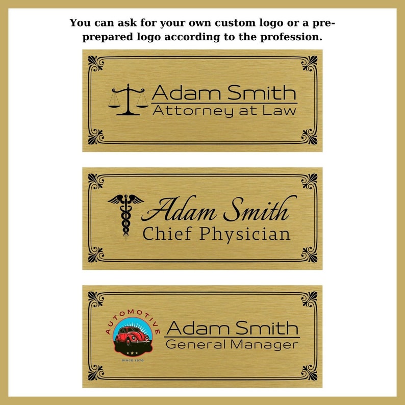 Personalized Luxury Desk Name Plate Black Leatherette Desk Name Plate ...