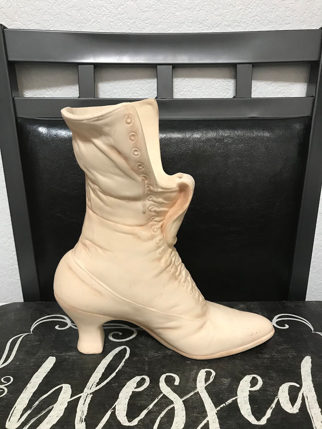 Vintage Cream Bisque Fired Unglazed Ceramic Victorian Style Boot - Etsy