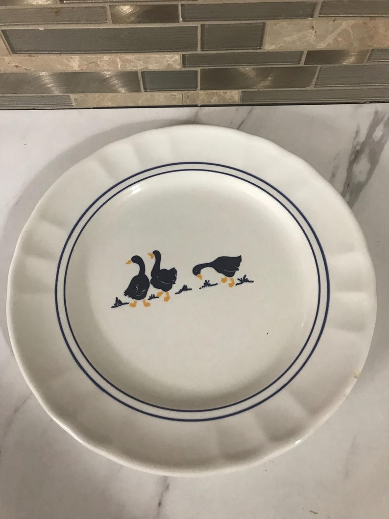 Two Italian Ceramica Castellania White Made in Italy Blue Ducks With ...