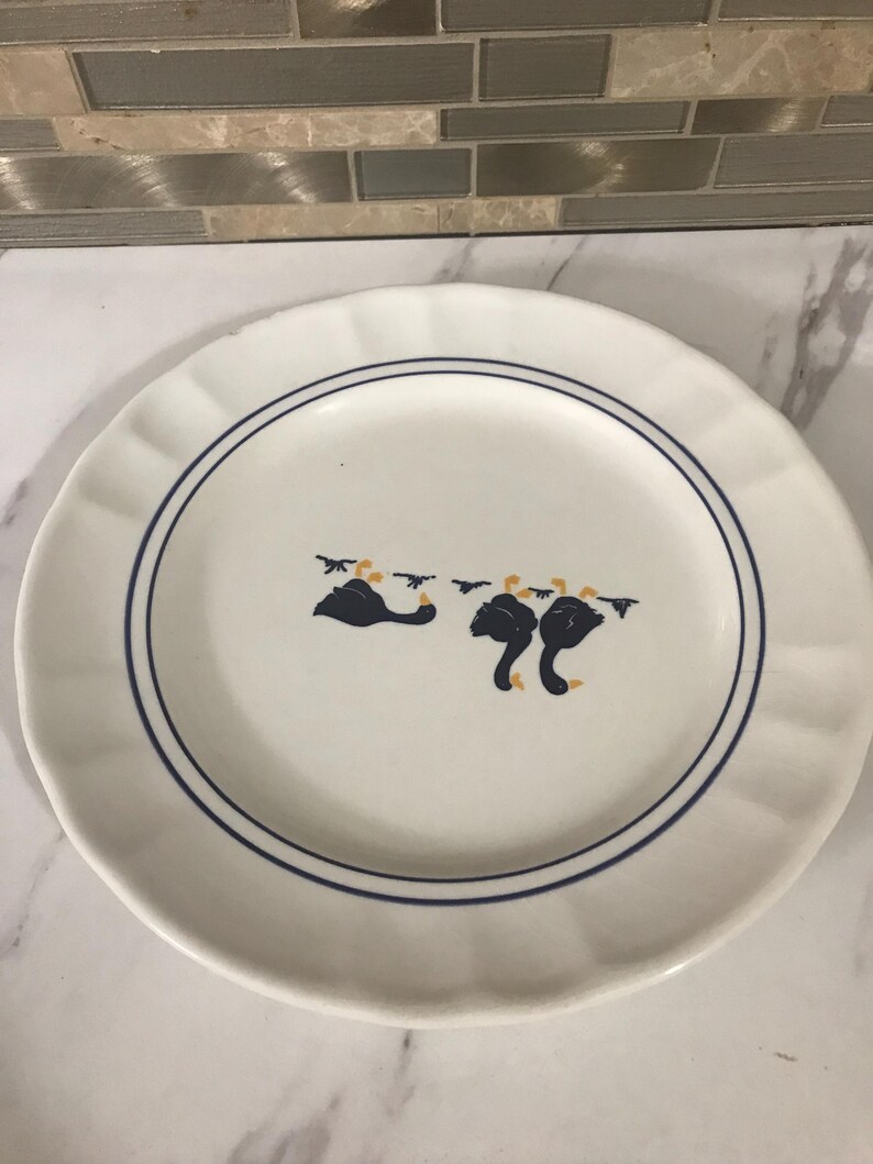 Two Italian Ceramica Castellania White Made in Italy Blue Ducks With ...