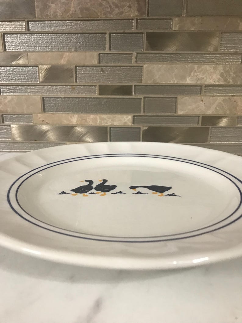 Two Italian Ceramica Castellania White Made in Italy Blue Ducks With ...