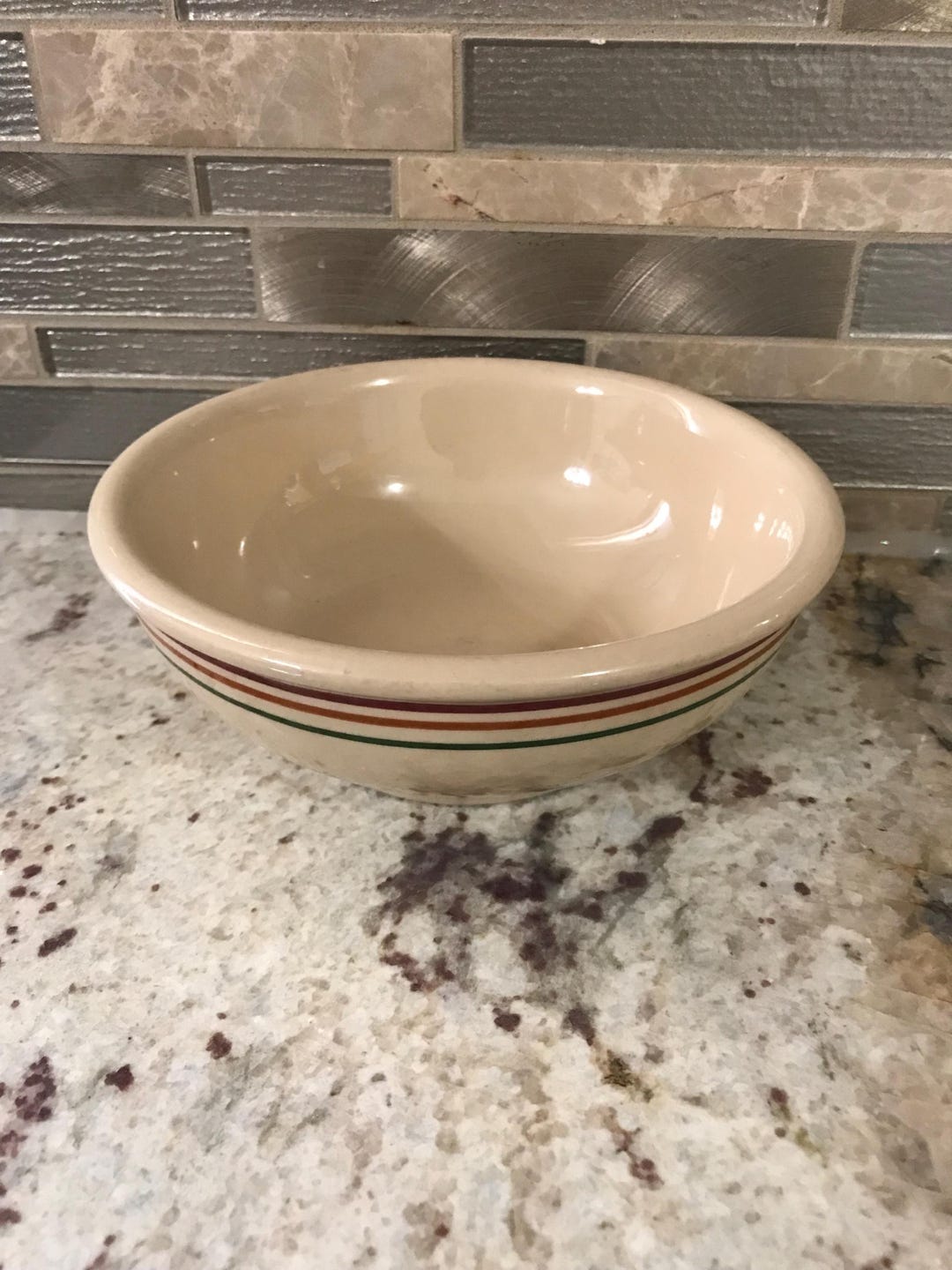 Tepco USA China Tan With Green Red Orange Stripe Restaurant Quality ...