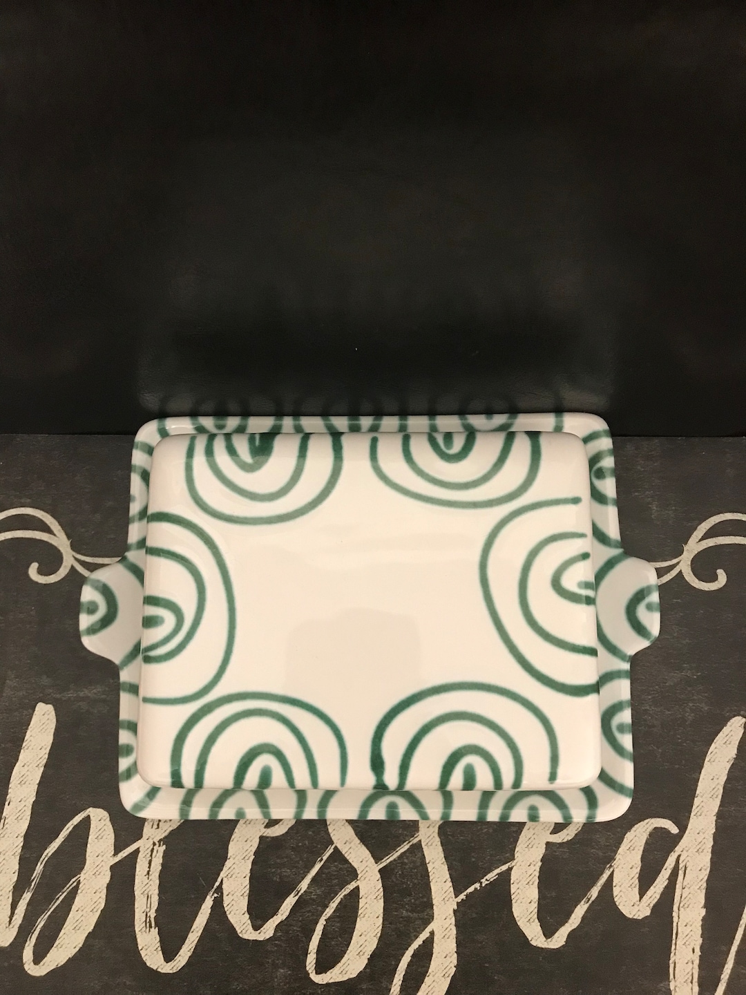 Gmundner Keramik Dizzy Green Classic Large Butter Dish Capacity 8.8 Oz ...