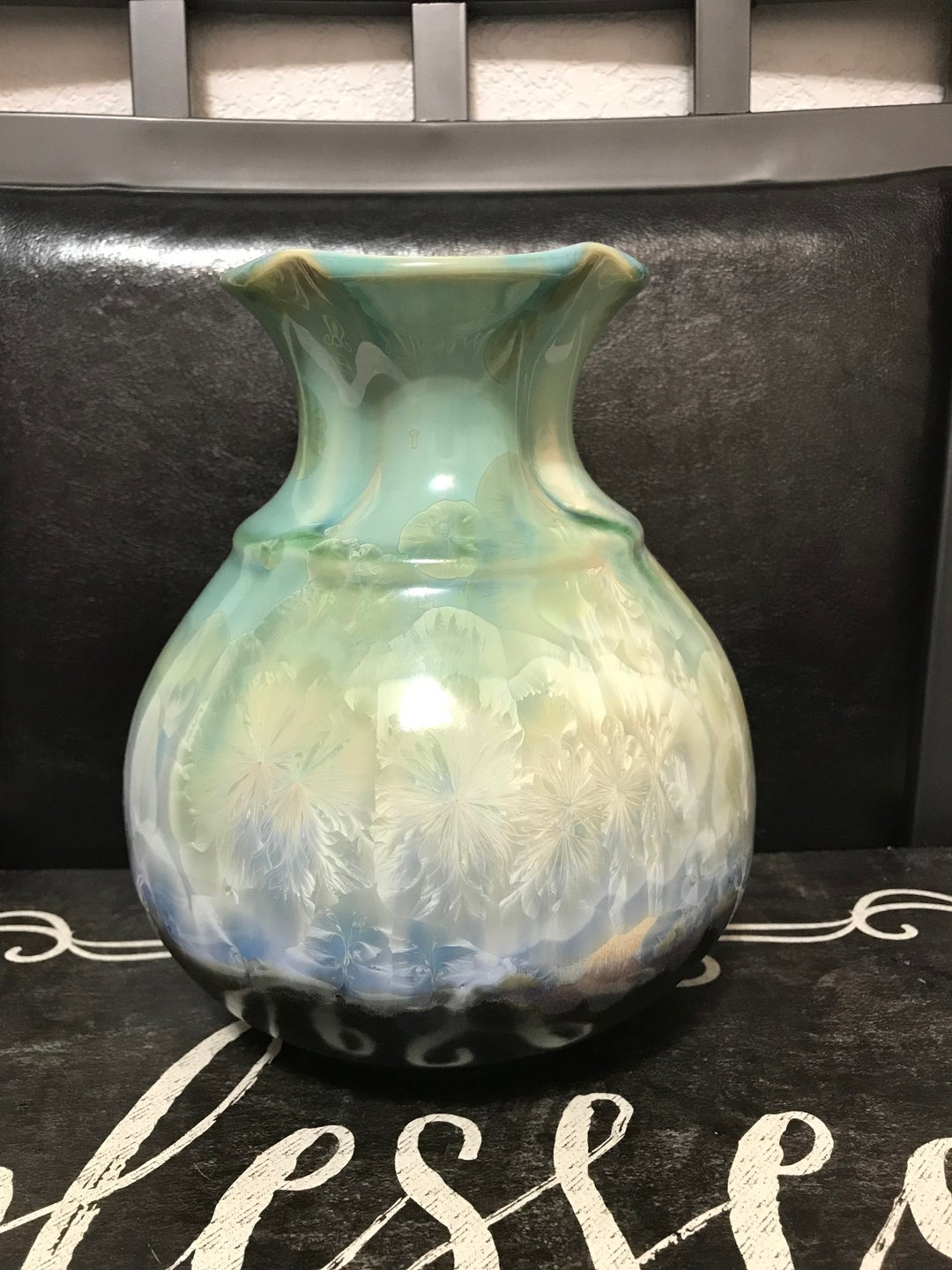 Kent Follette Studio Pottery Vase Signed Drip Crystalline Glaze - Etsy