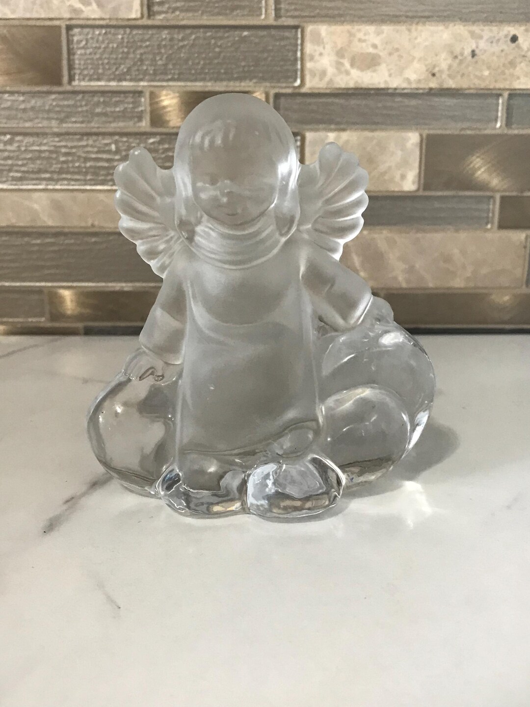 1983 West Germany Frosted Crystal Clear Goebel Angel Paperweight ...