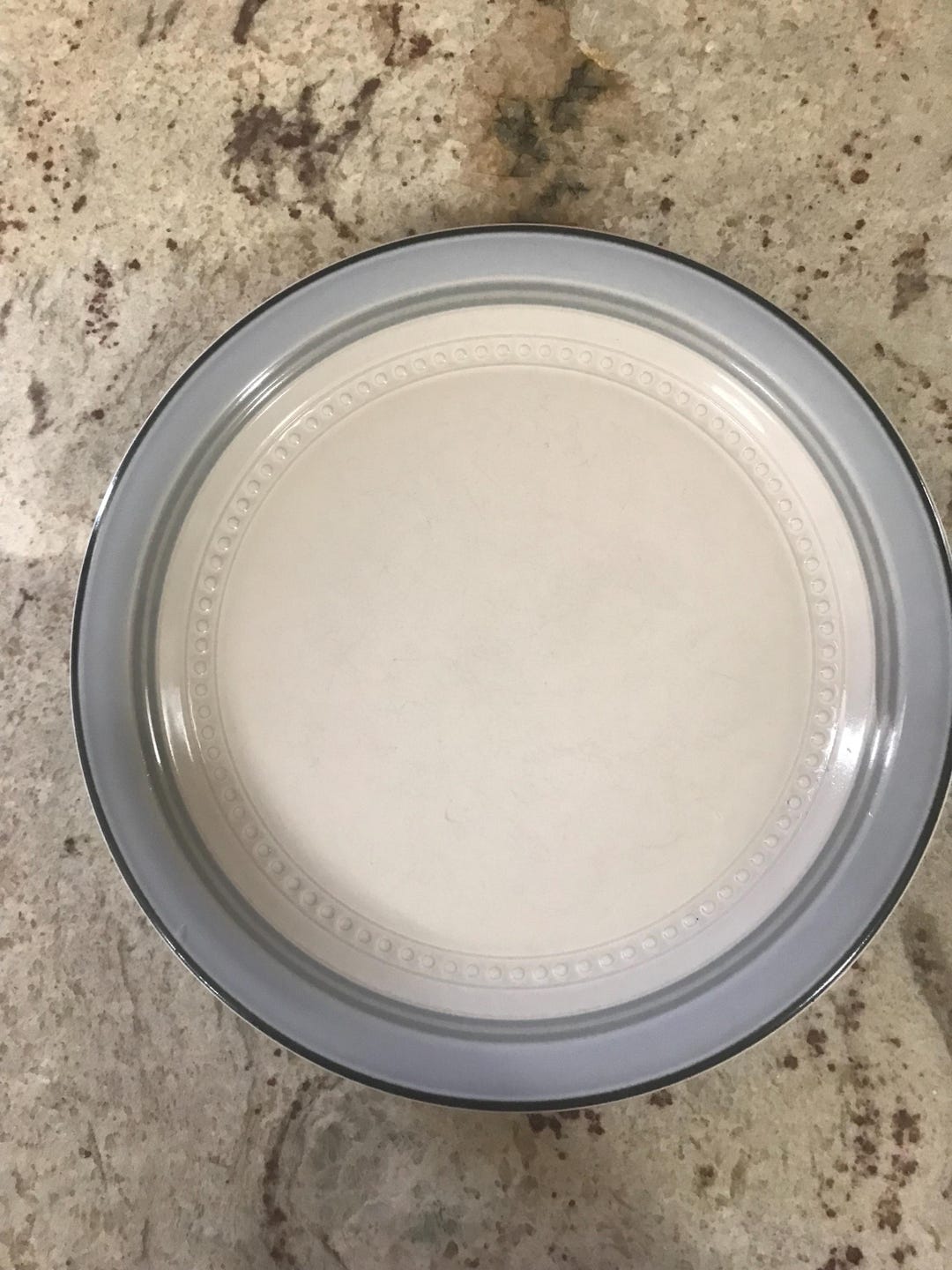 Germany Johann Haviland Light Sky Blue Rim Dot Embossed Cream Stoneware ...