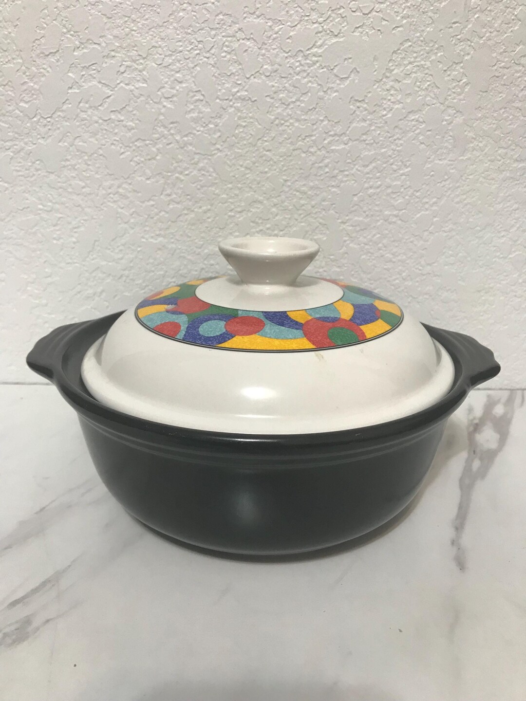 Asian Rice Soup Hot Pot Ceramic Clay Casserole Cooking Dish With White ...