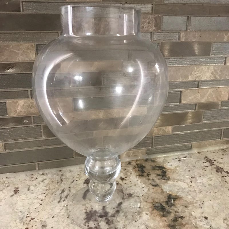 Footed Glass Vase - Etsy