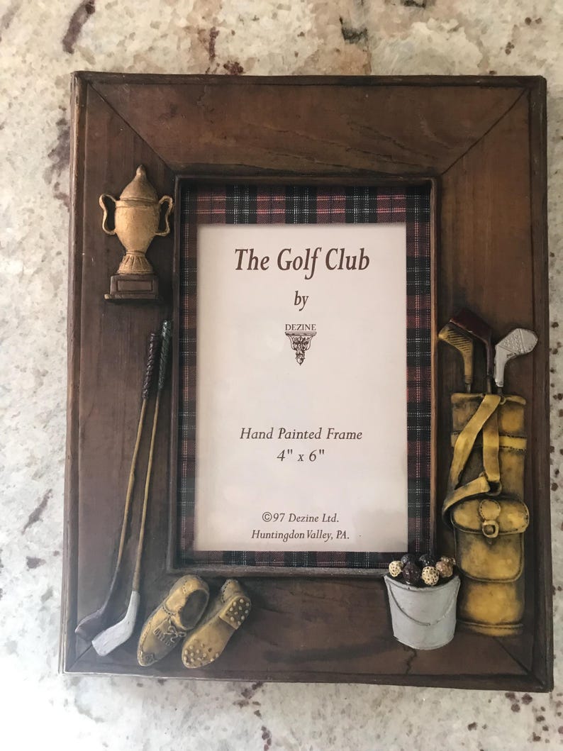 1997 the Golf Club by Dezine Wooden 3D Hand Painted Frame Decor (4” X 6 ...