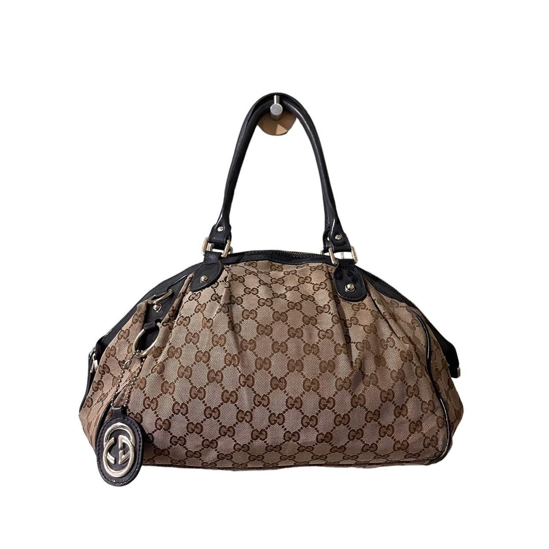 Vintage Gucci Sukey GG Monogram Shoulder Bag - Etsy