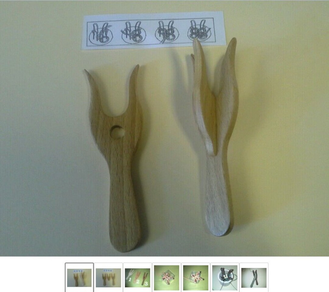 Knitting Fork Set 1x Double Fork 1x Fork Beech No.1 Lucet Finger ...