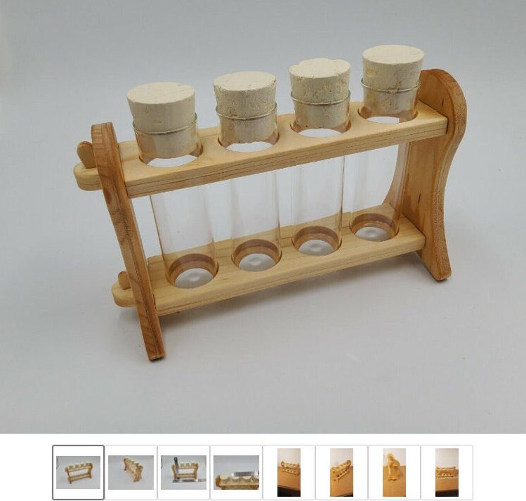Test Tube Stand With 4 Test Tubes Cork Test Tube Holder Laboratory ...