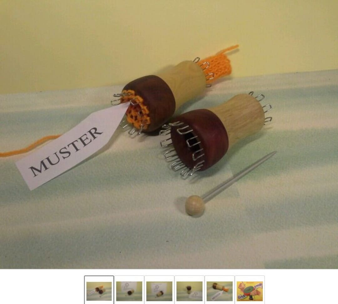 1 Strickliesel Duo 6 and 10 Hooks Plus Knitting Stick Precious Wood Two ...