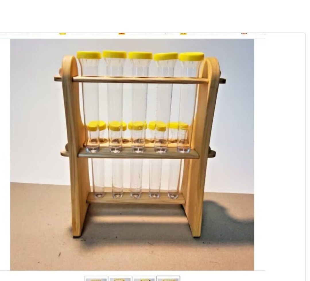 Test Tube Stand, 10x Test Tubes Acrylic Test Tube Holder Laboratory ...