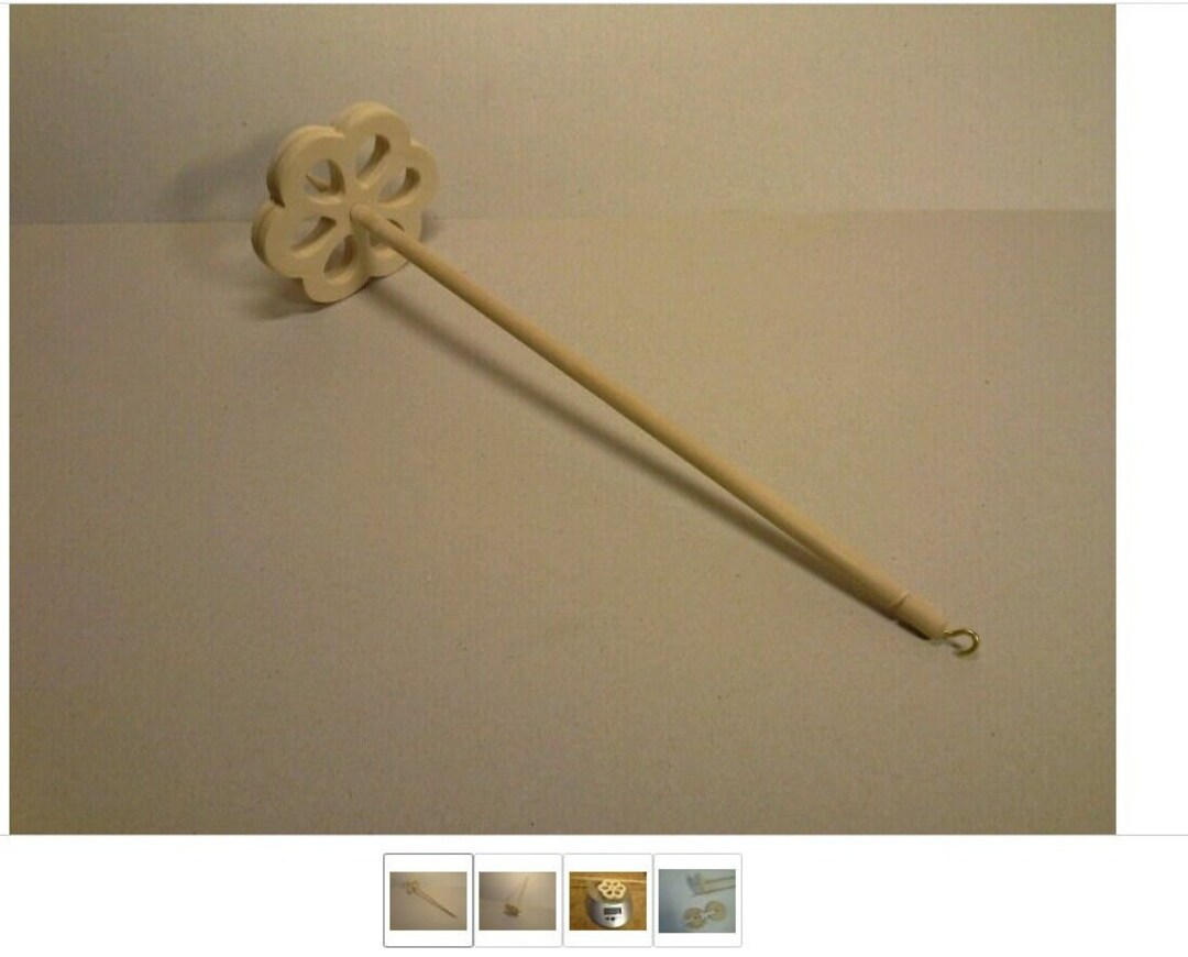 Only 22g Hand Spindle Flower Spindle D8x L30cm for Spinning Wool Hand ...