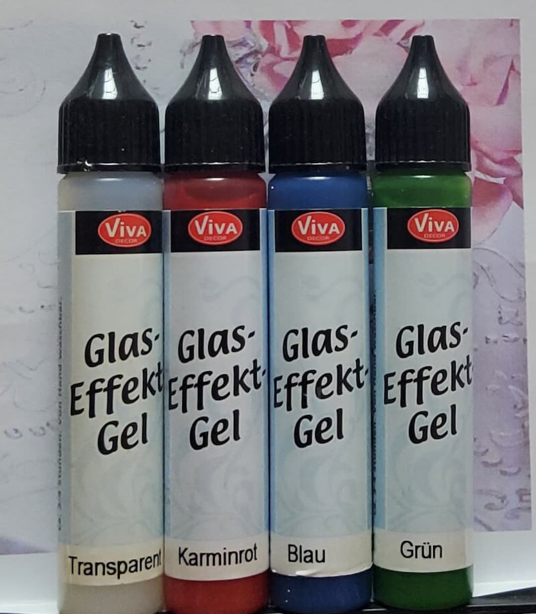 VIVA Glass Effect Gel 28 Ml Transparent Colors for Painting Glass ...