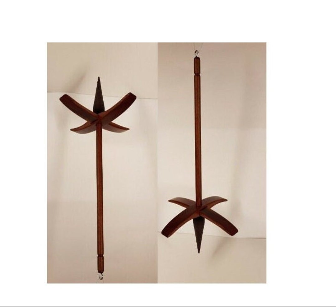 Fuseau transversal grand fuseau à main en bois précieux fuseau à laine ...