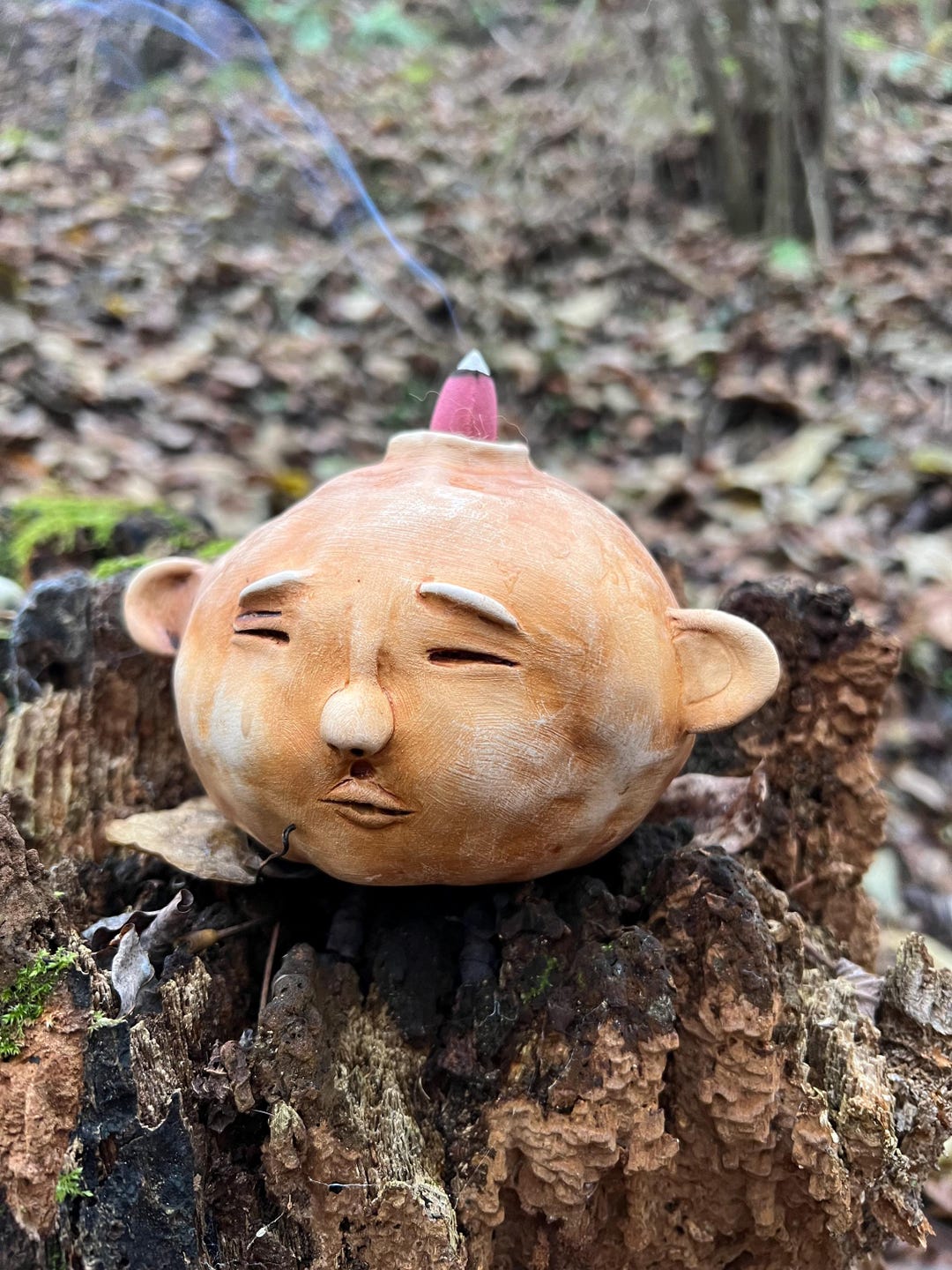 Whimsical Troll Head Incense Cone Burner – Handmade Forest Spirit Decor ...