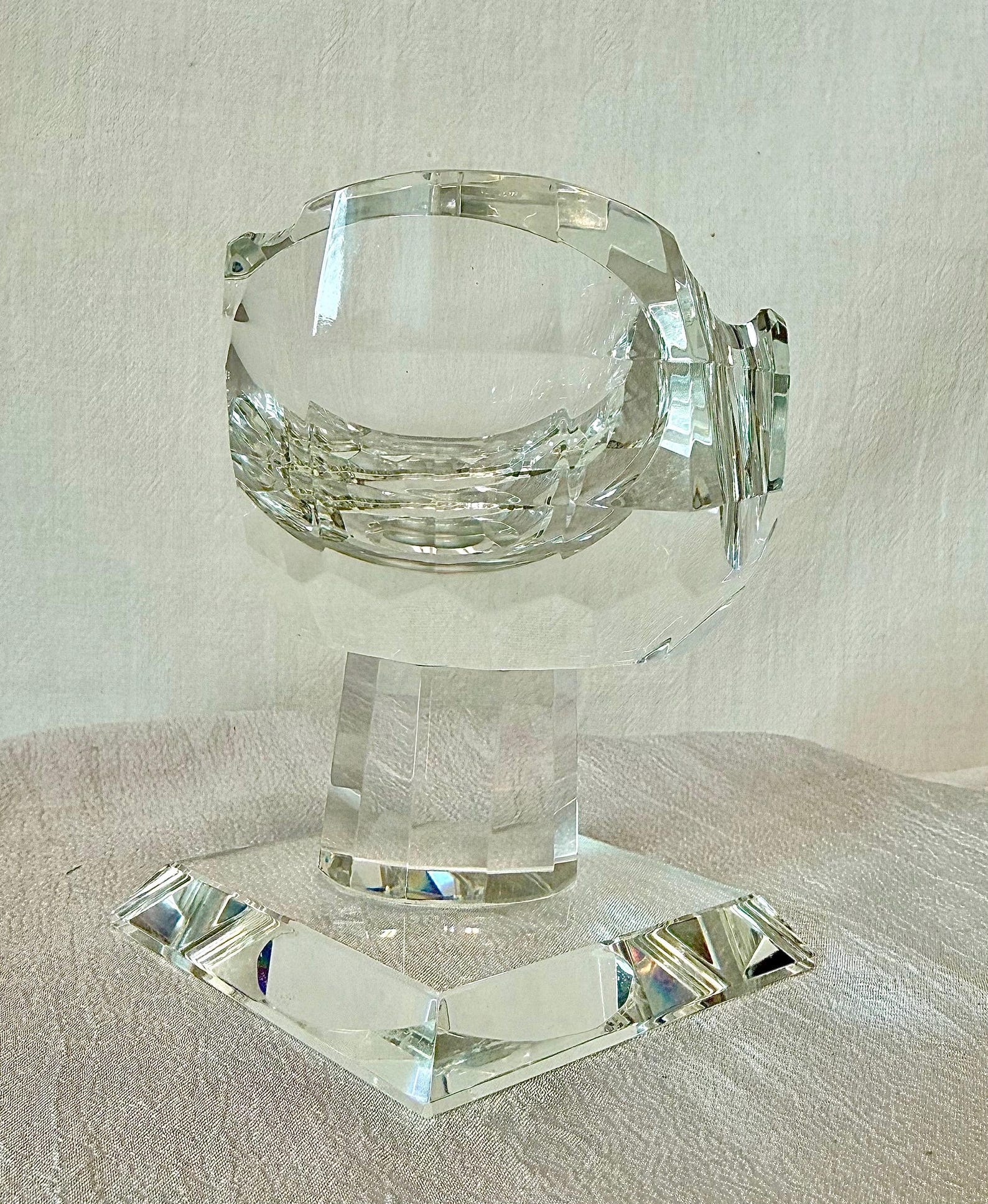 Chinese Crystal Hand-etched World Globe Large Rotating Orb in Hand MCM ...
