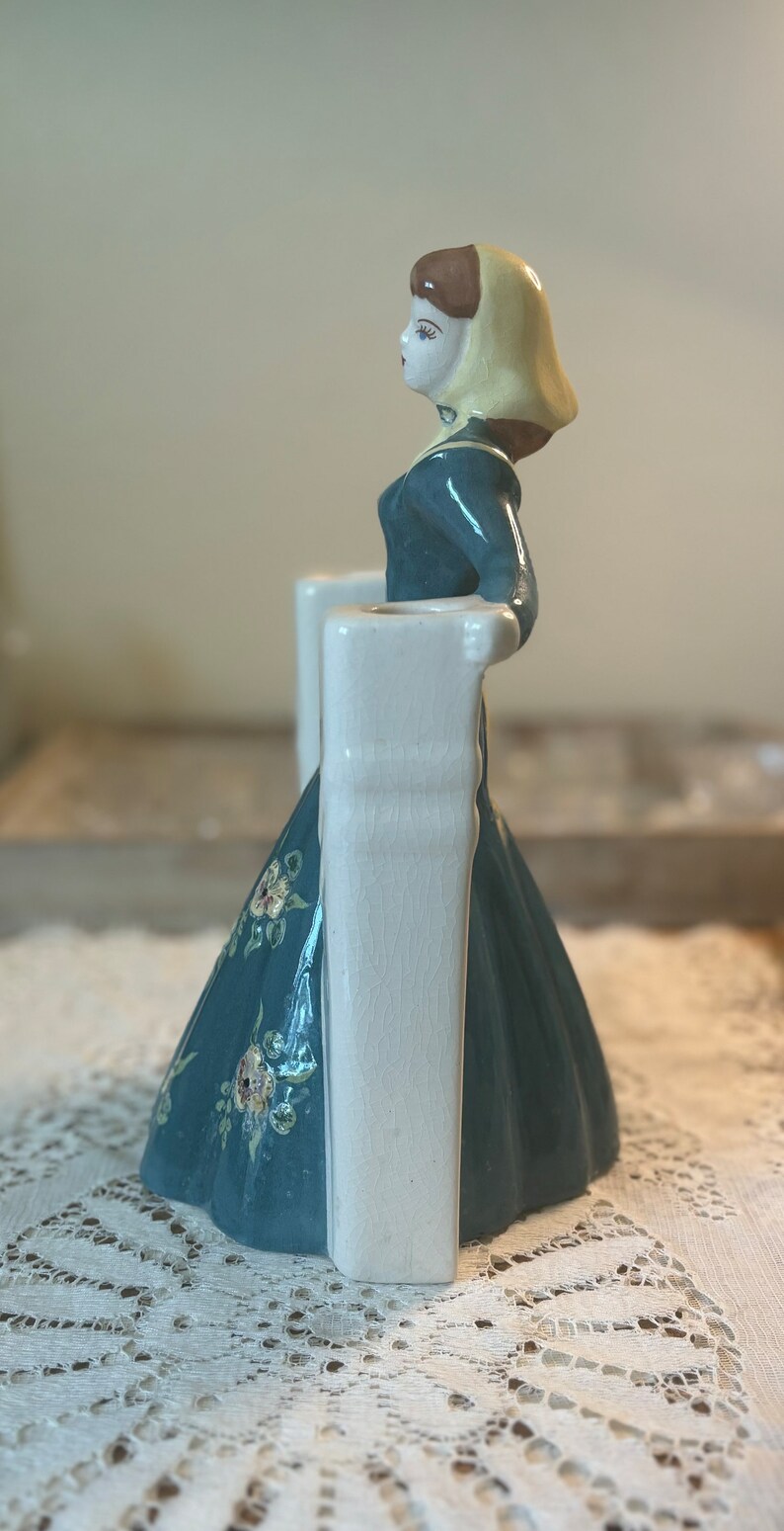 Weil Ware True Vintage California Pottery Woman in Hand Painted Dress ...