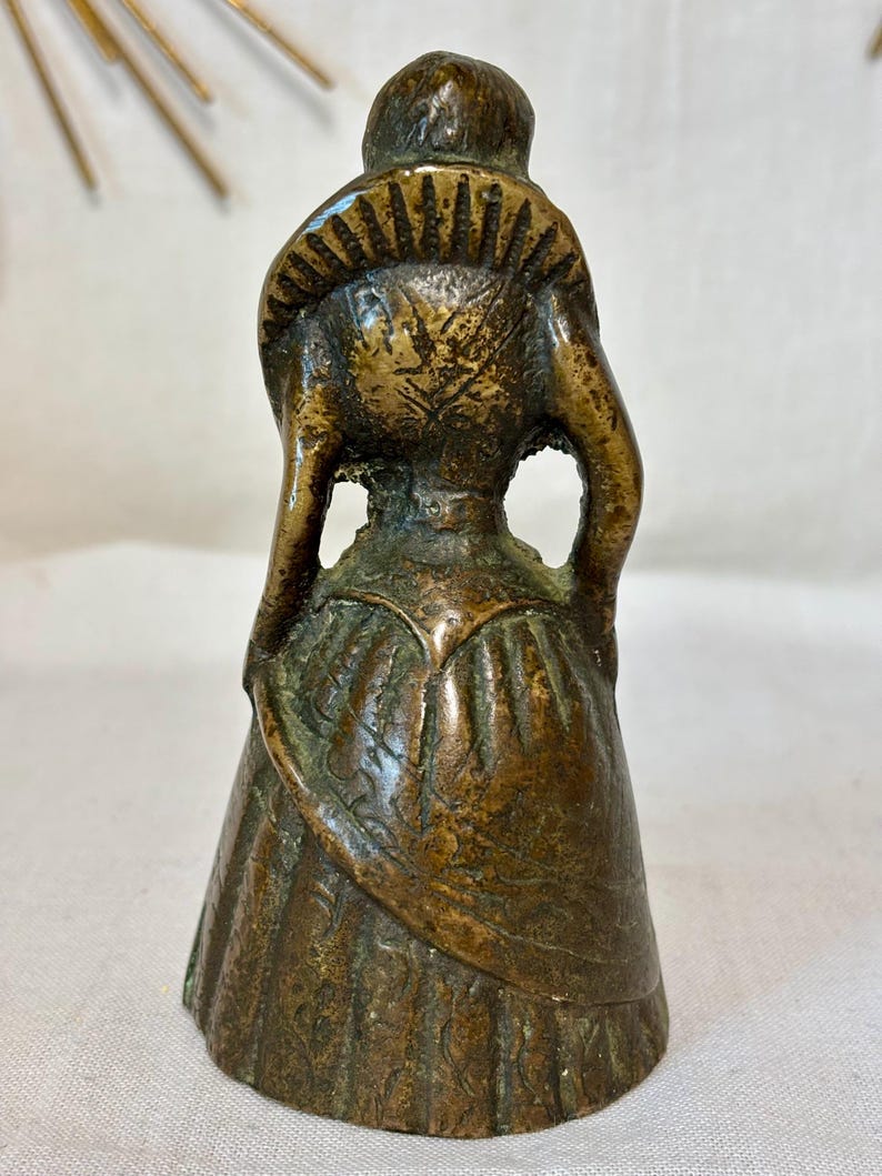 Antique Belgian Victorian Woman Figural Table Bell Solid Brass - Etsy