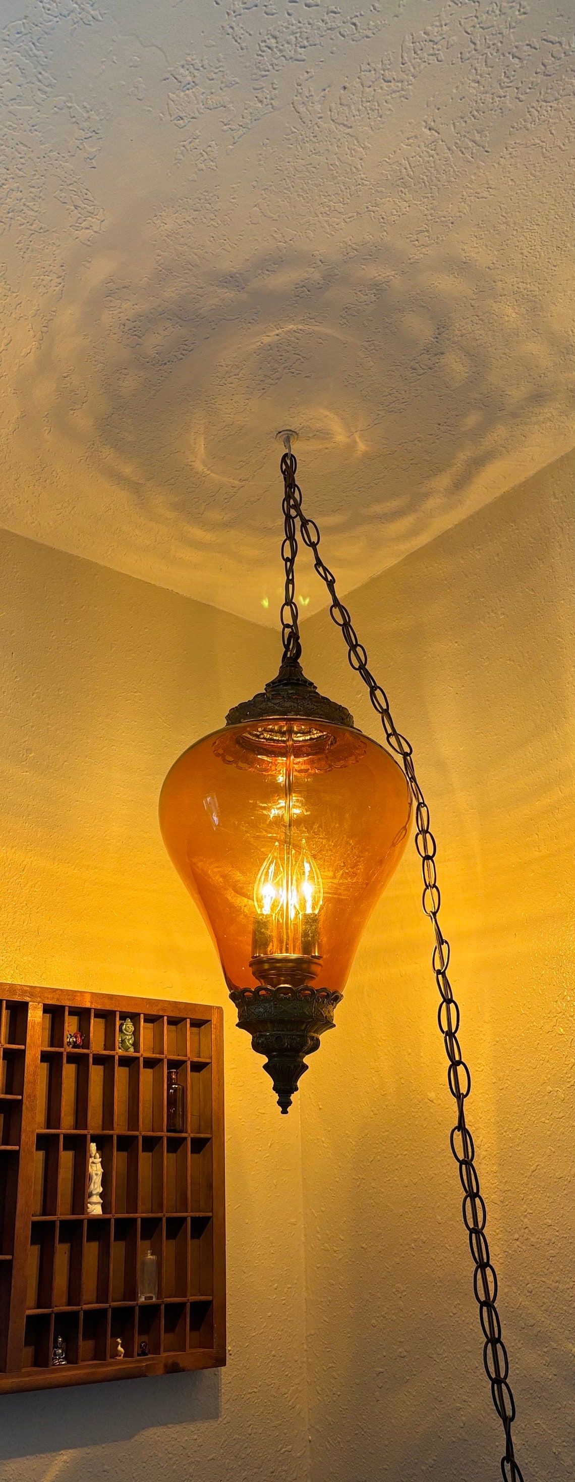Amber MCM Vintage Hanging Pendant Light Large 1970s - Etsy