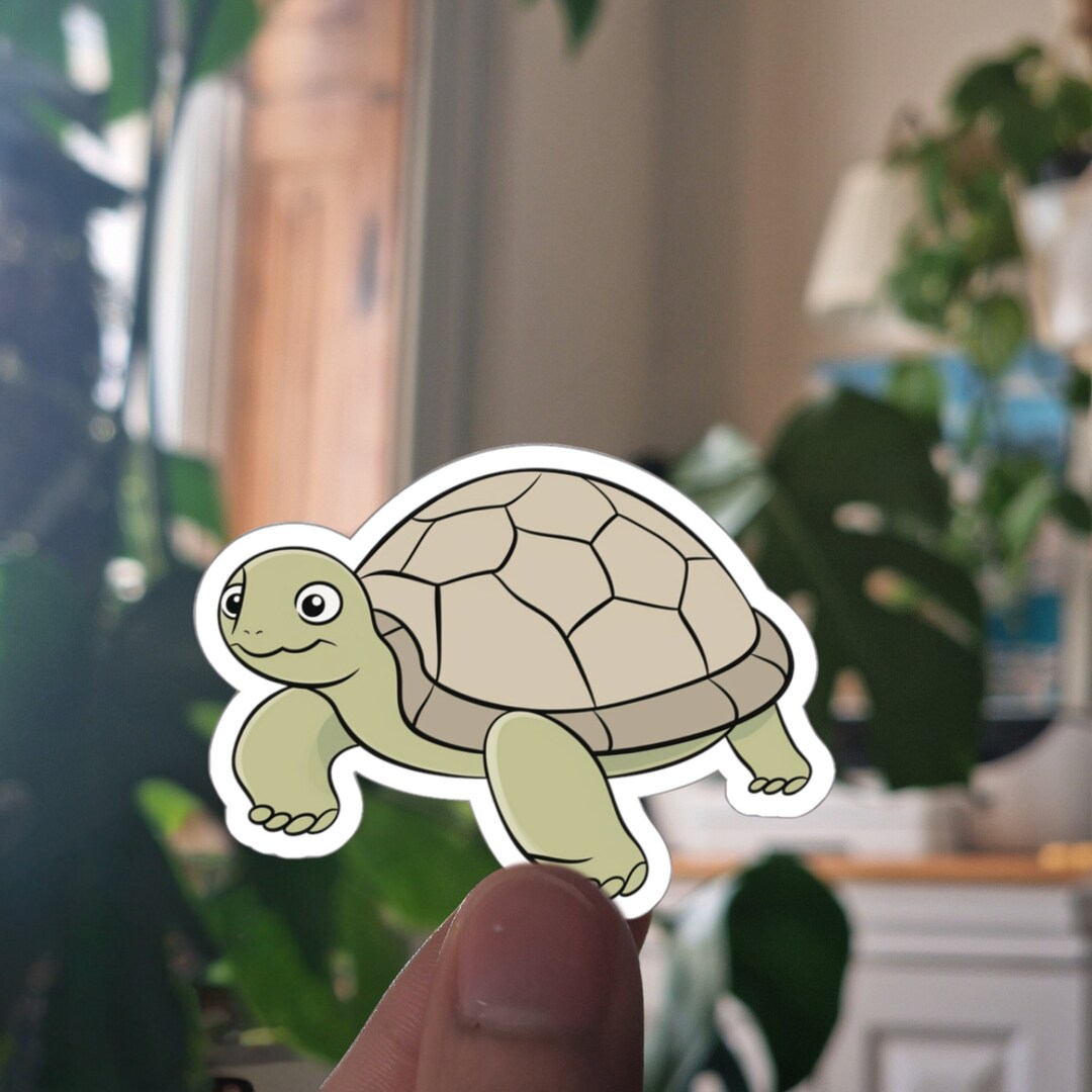Confused Tortoise Sticker Kawaii Design Kiss Cut Sticker Cute Animal ...