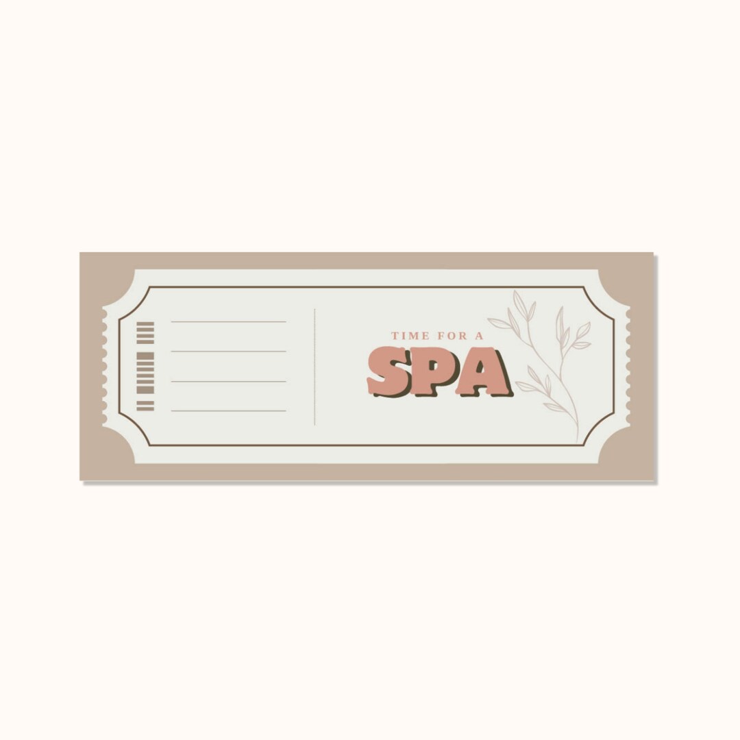 Custom SPA Gift Coupon Special Activity Surprise Voucher Ticket ...