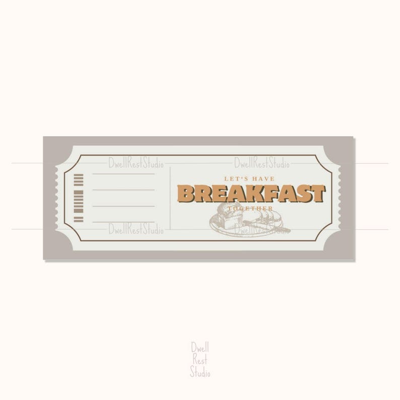 Custom BREAKFAST Gift Coupon - Special Activity Surprise - Voucher ...