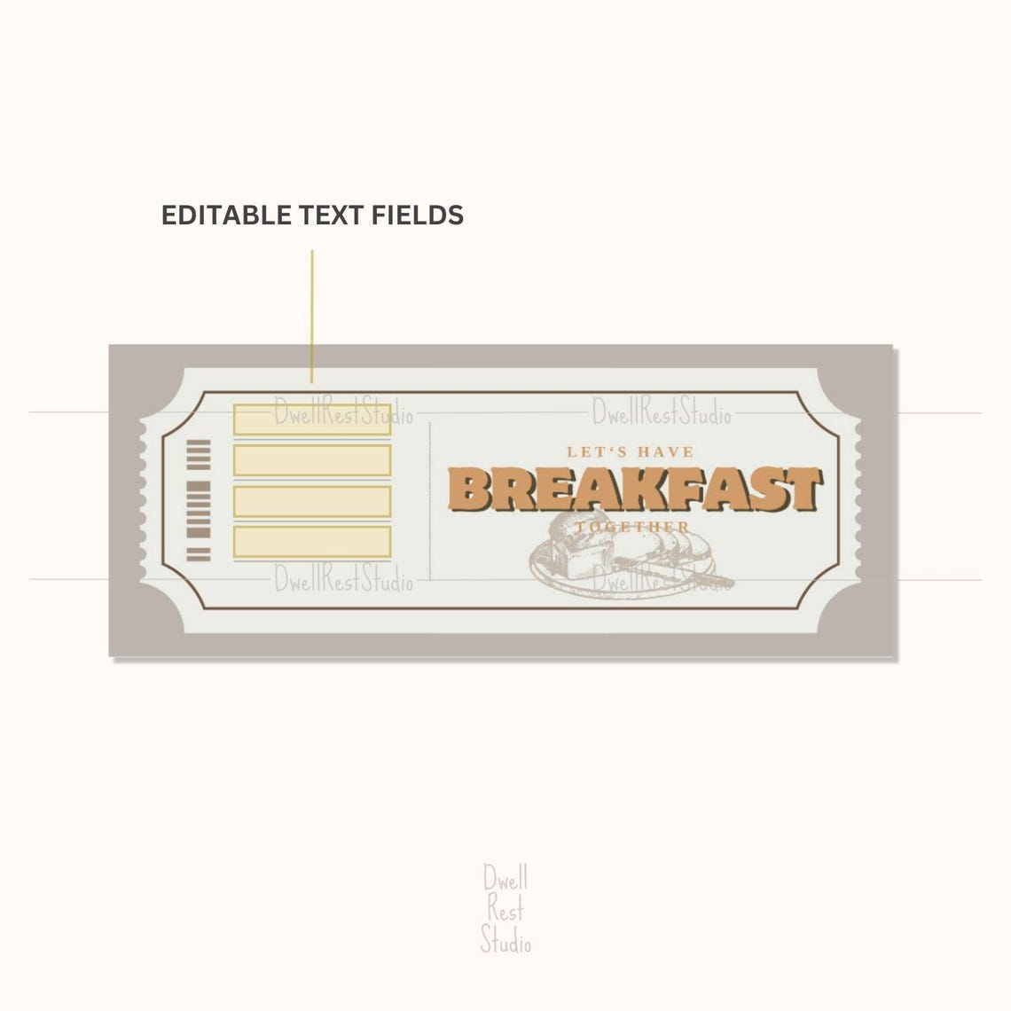 Custom BREAKFAST Gift Coupon - Special Activity Surprise - Voucher ...