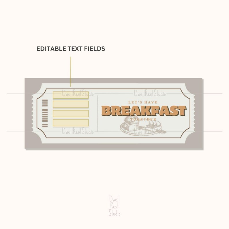 Custom BREAKFAST Gift Coupon - Special Activity Surprise - Voucher ...