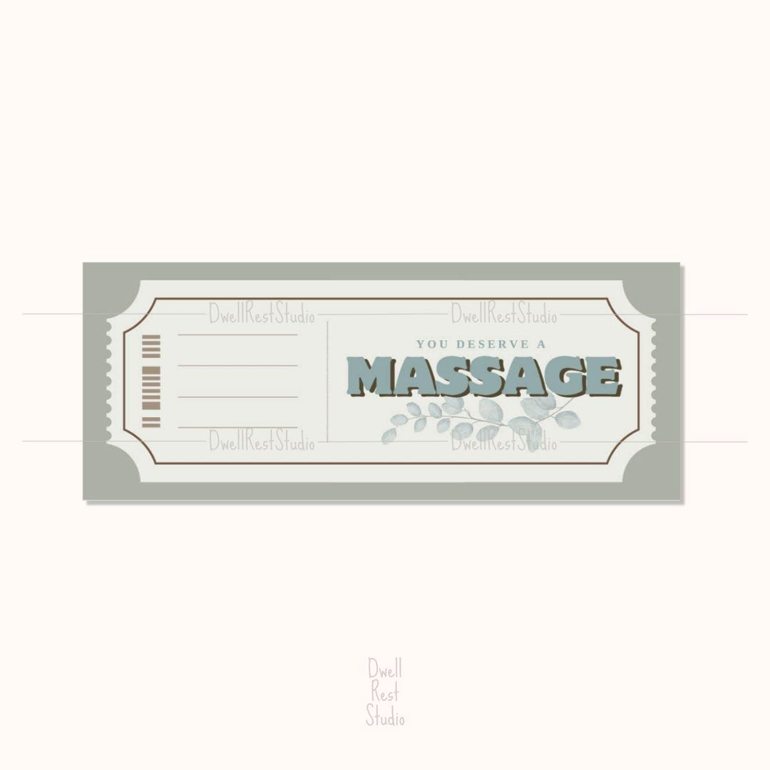 Custom MASSAGE Gift Coupon - Special Activity Surprise - Voucher Ticket ...