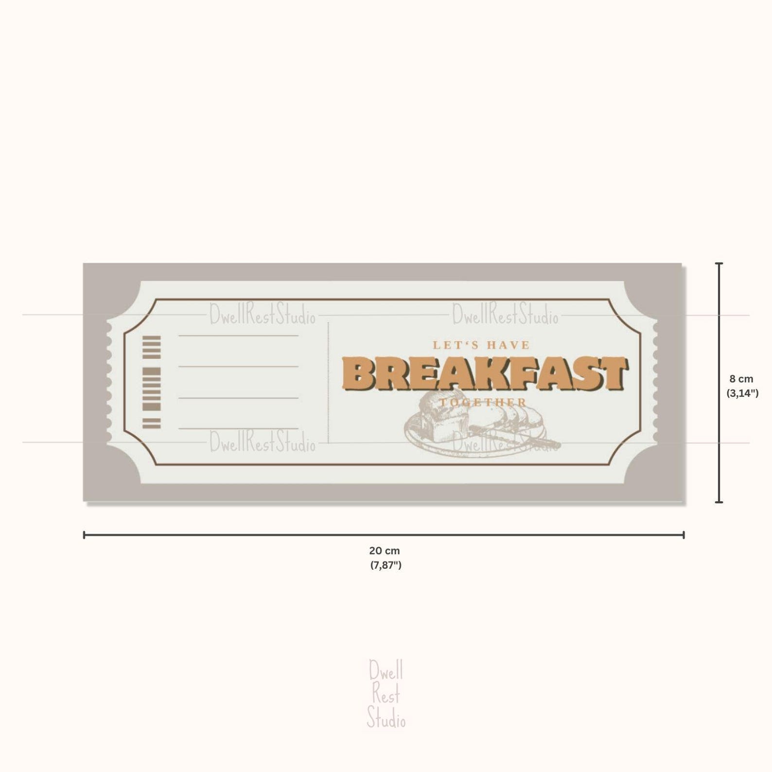 Custom BREAKFAST Gift Coupon - Special Activity Surprise - Voucher ...