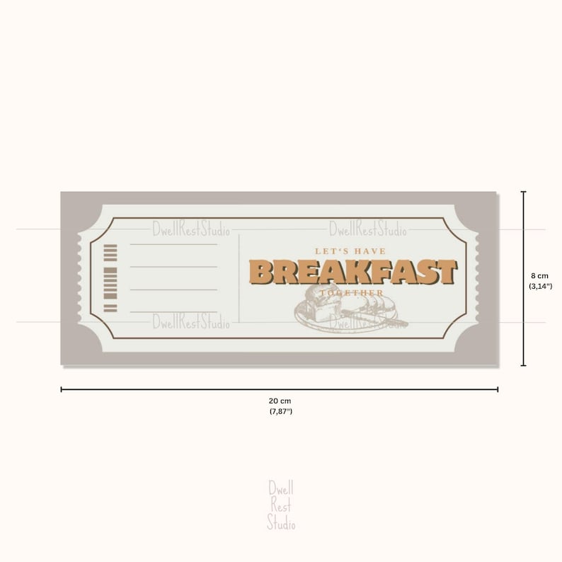 Custom BREAKFAST Gift Coupon - Special Activity Surprise - Voucher ...